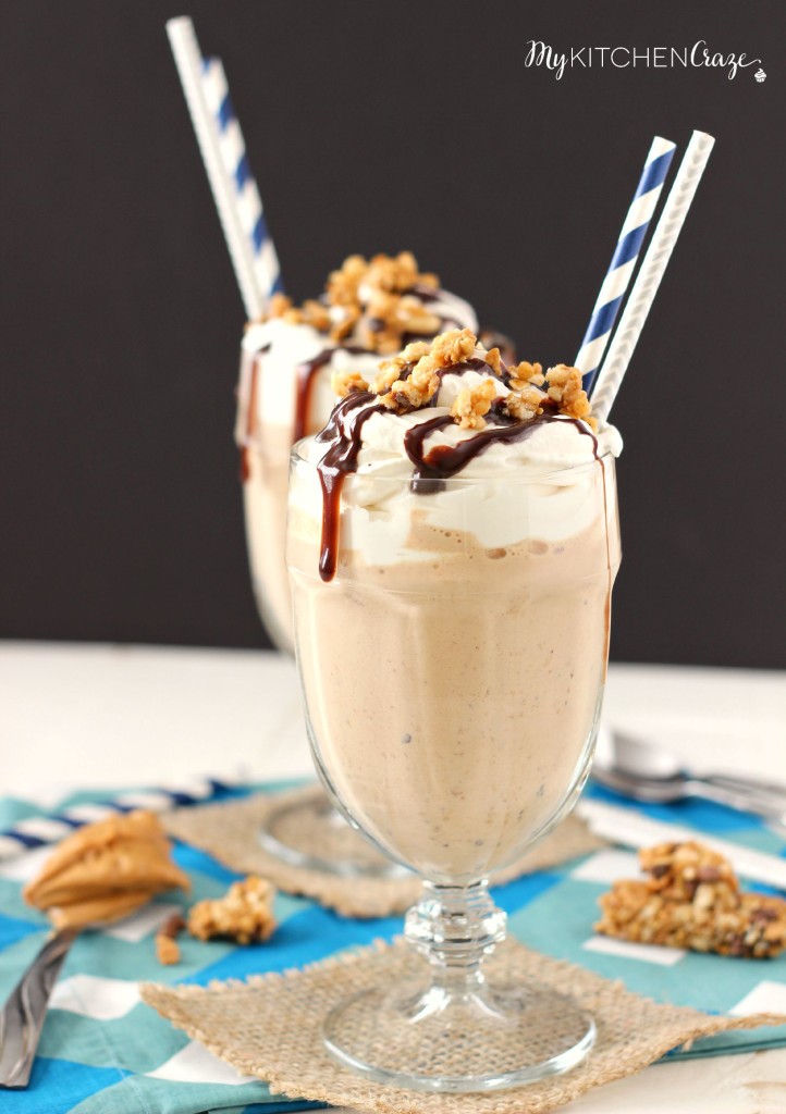Chocolate Peanut Butter Granola Milkshake - My Kitchen Craze
