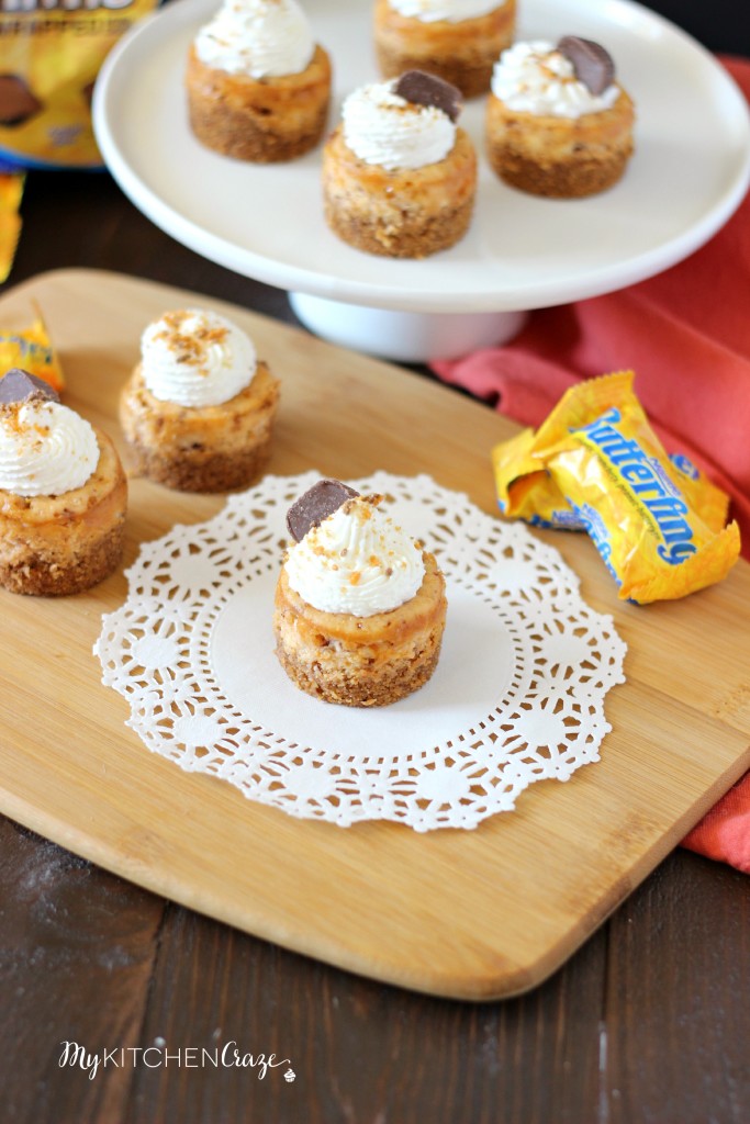 Mini Butterfinger Cheesecakes - My Kitchen Craze