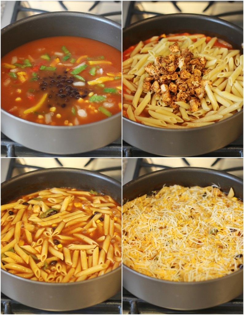 Four Cheese Chicken Enchilada Pasta - My Kitchen Craze
