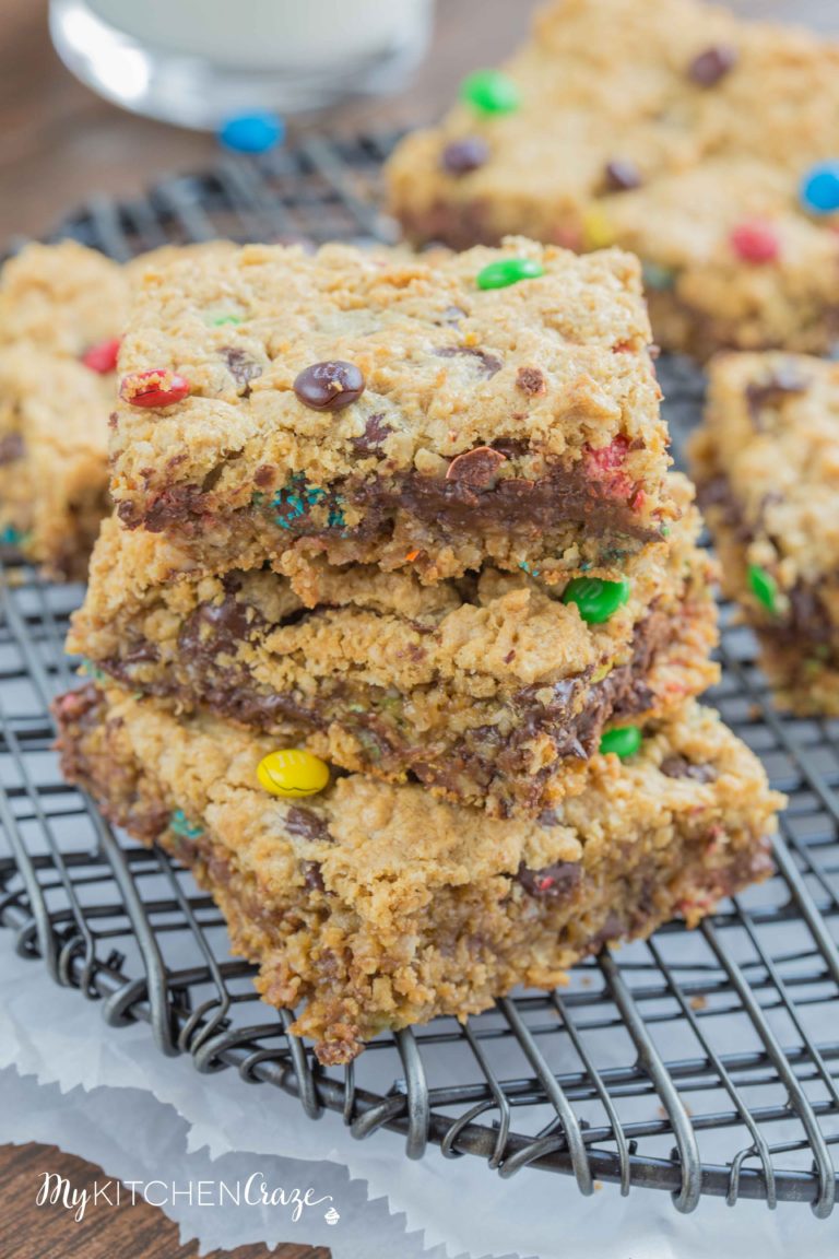 Monster Cookie Bars - My Kitchen Craze