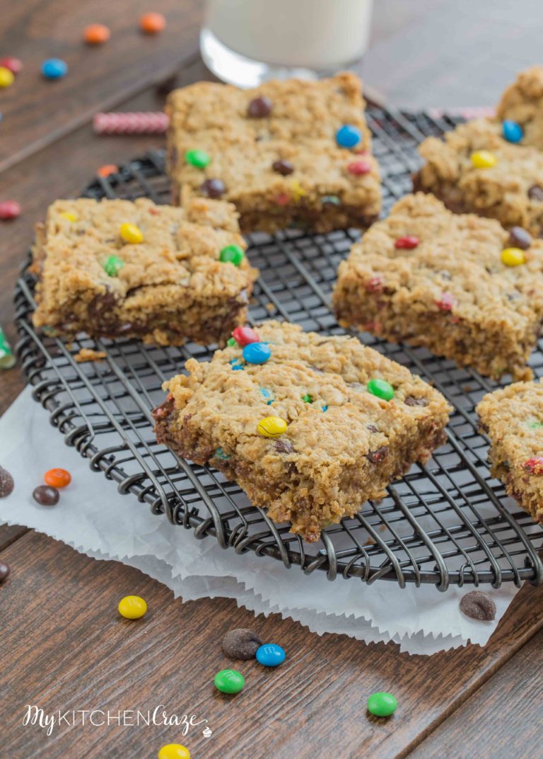 Monster Cookie Bars - My Kitchen Craze