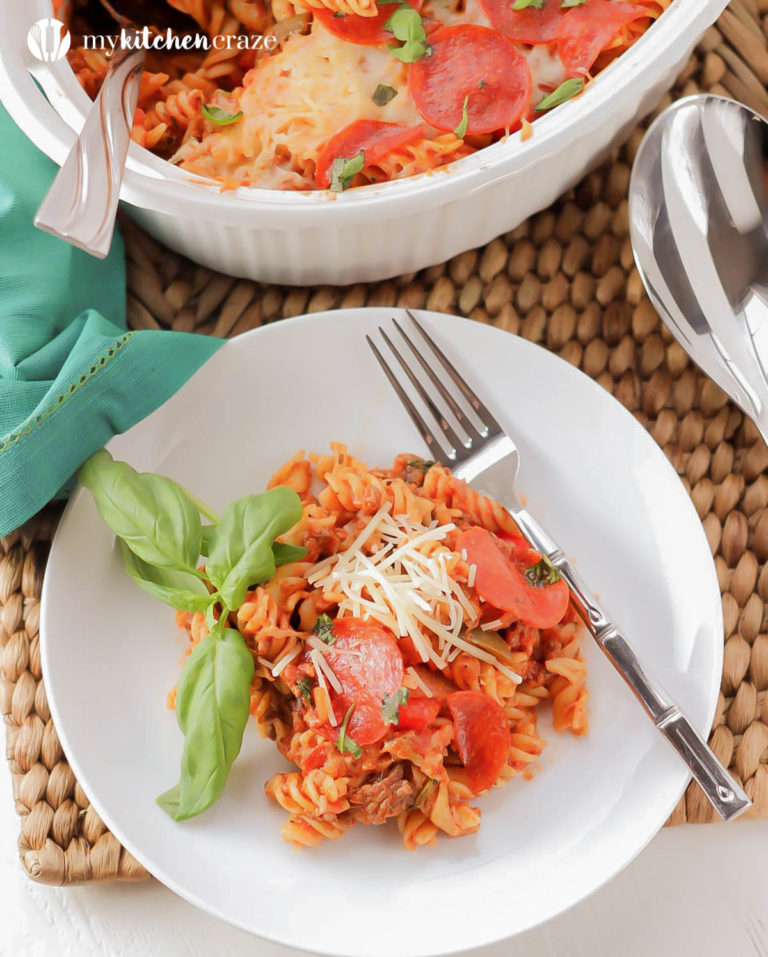 Pizza Pasta Casserole - My Kitchen Craze