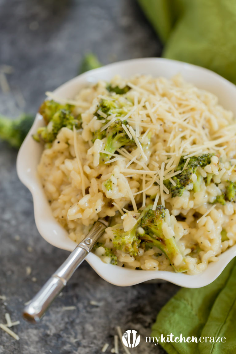 Roasted Broccoli Risotto plus a Video - My Kitchen Craze
