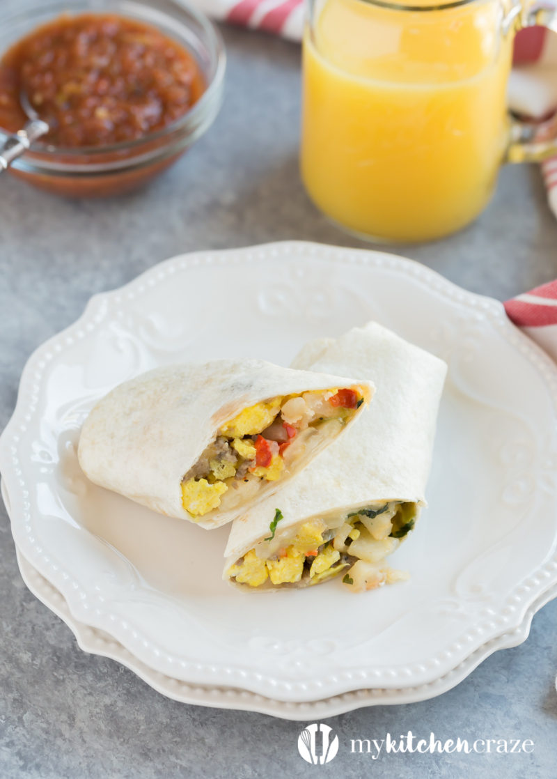 Freezer Breakfast Burritos + recipe video - My Kitchen Craze